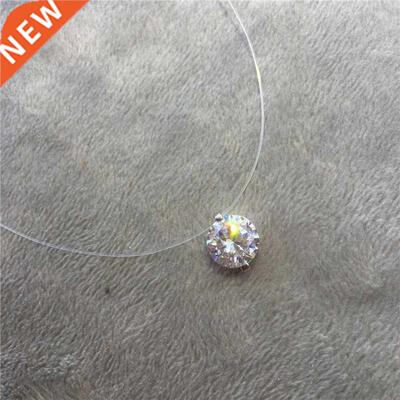 Choker Invisible Fish Line Crystal Necklace Pendants Neck Zi