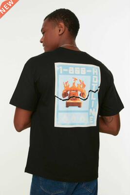 ndyol men's wide cut cycling collar short sleeve printed t-s