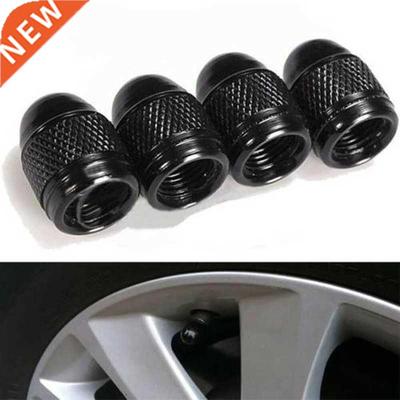 4pcs Black Aluminum Nipple Caps Bullet Car Truck Air Port ve