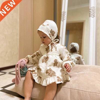 Spring Korean Baby Boy Girls Romper Newborn Organic Cotton C