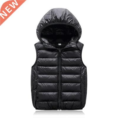 OLEKID 2022 Autumn Winter Children Vest Hooded Boy Sleeveles
