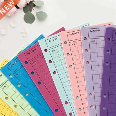 Office Supplies A6 Binder Expense Tracker Sheets 6 Holes Cas