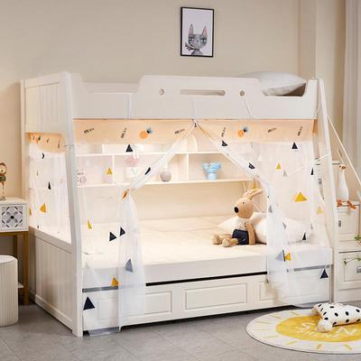 子母床下铺1.2m梯形绣花蚊帐儿童上下床高低床双层床家用不挡书道