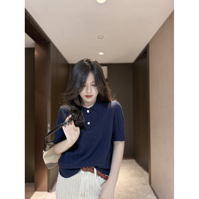 其他针织polo领套头麻花羊毛毛衣