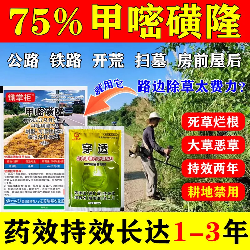 甲嘧磺隆强力除草烂根剂一扫公路墓地光封闭死草连根枯死型除草药