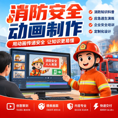 消防安全科普动画制作防火宣教MG短片社区校园消防知识宣传短视频