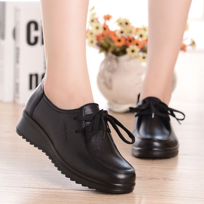 肯德基久站不累脚工作鞋皮鞋上班鞋防滑软底厨房专用女鞋防水防油