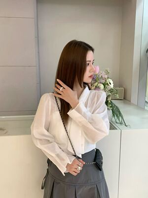 Eter 韩春通勤围巾领设计感文艺天丝衬衫搭系带裙女学院风裙套装