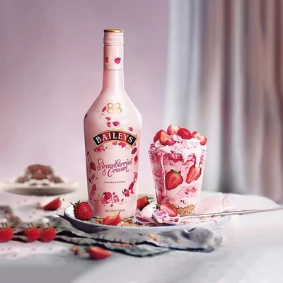 百利甜酒草莓奶油味配制酒700ml女士微醺酒进口酒代购