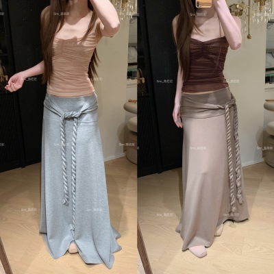现货蒜尼尼【麻花纽结铜氨丝砂洗】A版长裙巨美很显瘦的裙子3165