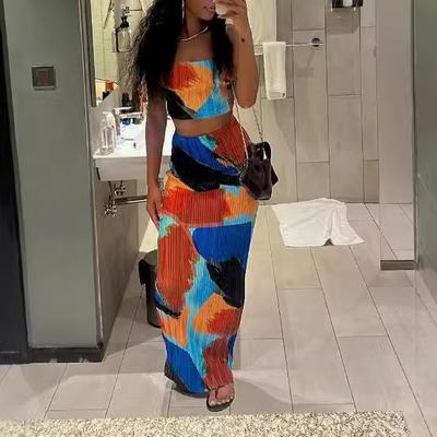 sexy print backless long dress for women chic lacing
