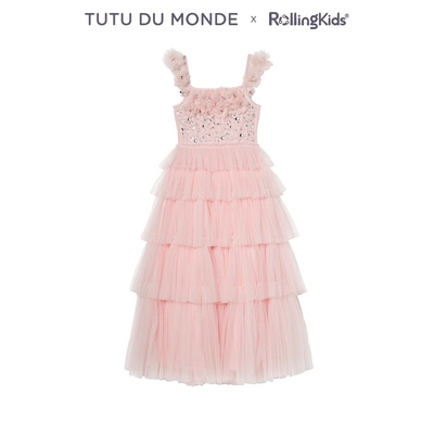 TUTU DU MONDE 甜美公主浅粉色吊带网纱连衣裙女童丨RollingKids