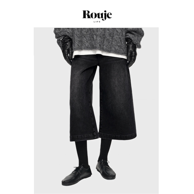 【现货】Rouje Life经典褪色长绒棉廓形复古八分喇叭牛仔裤