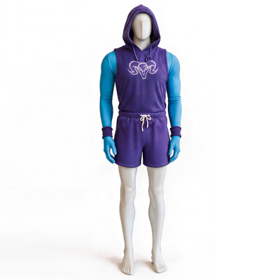 新款骷髅王cos服Skeletor紫色运动服宇宙巨人希曼cosplay角色