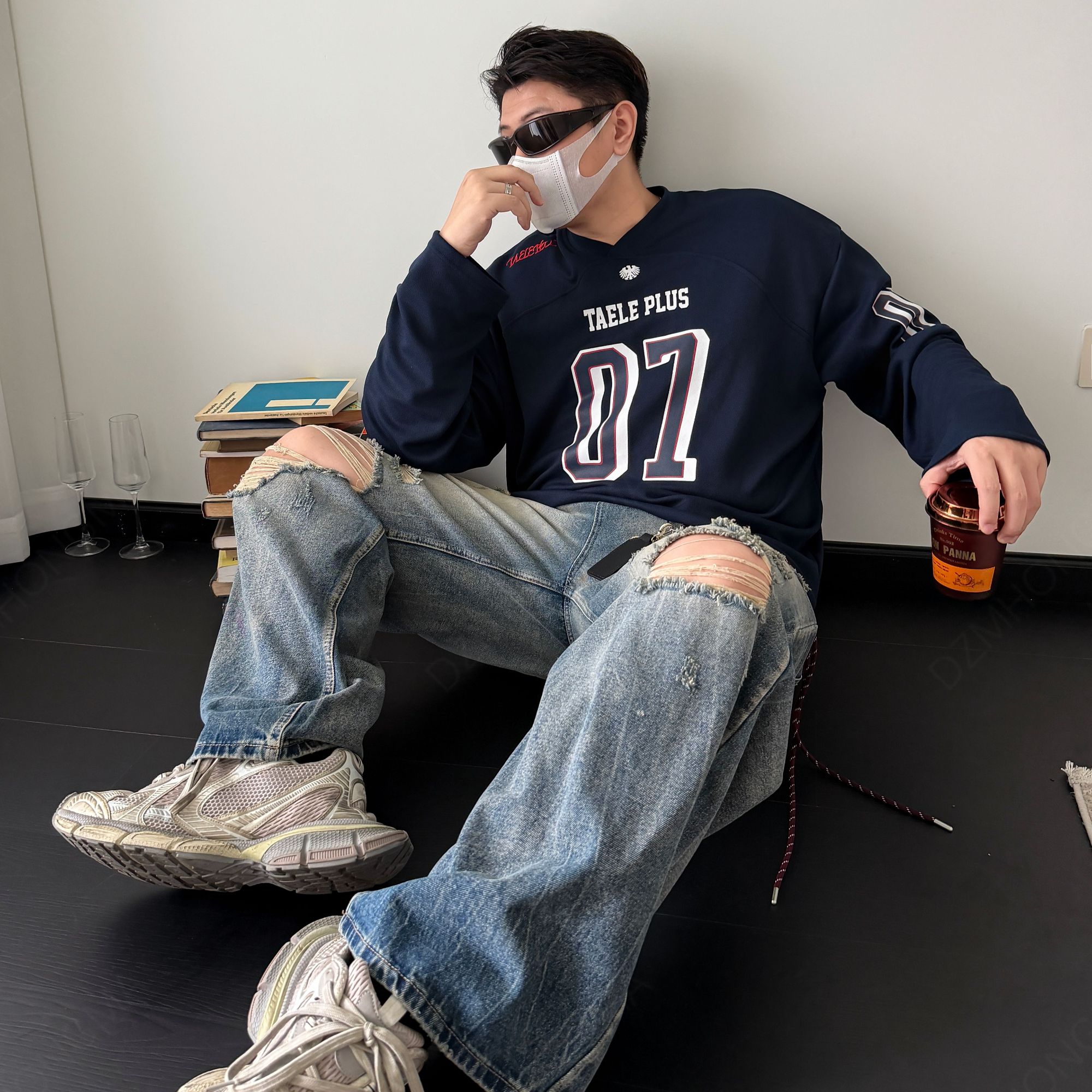 DAZHONGMA新款ins印花男士宽松运动速干美式休闲百搭韩版长袖卫衣