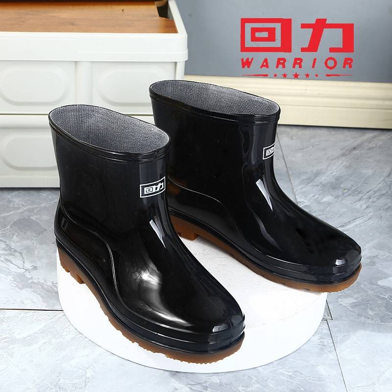 回力雨靴男士短筒防水鞋日常外穿加厚耐磨男款短雨靴抢险救灾胶鞋