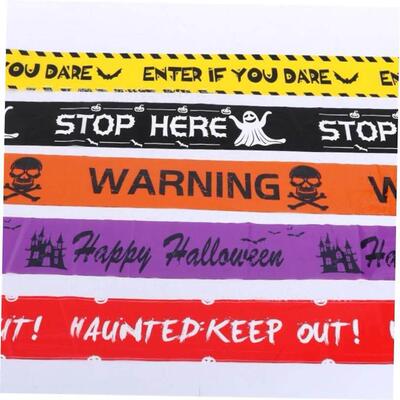Halloween Skull quarantine warning tape scene decoration警示