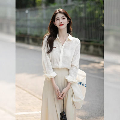 浅白清欢~温柔风简约白衬衫女款