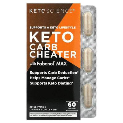Keto Science,Keto Carb Cheater with Fabenol Max，60 粒胶囊