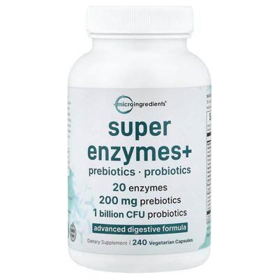 Micro Ingredients,Super Enzymes+, 240 Vegetarian Capsules
