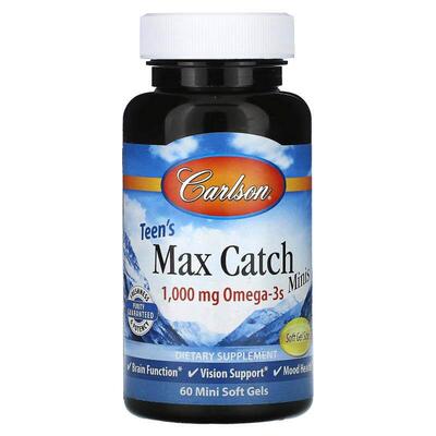 Carlson,Teen's Max Catch Minis，1,000 毫克，60 粒迷你软凝胶