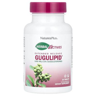 NaturesPlus,Herbal Actives，Gugulipid®，缓释，1000 毫克，30