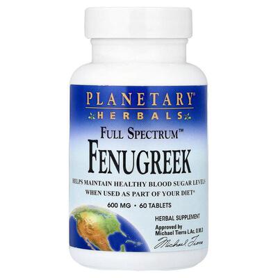 Planetary Herbals,Full Spectrum™, Fenugreek, 600 mg, 60 Tabl