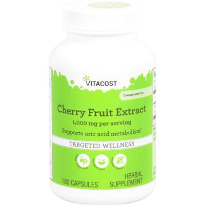 Vitacost,Cherry Fruit Extract, 1000 mg per serving, 180 Caps