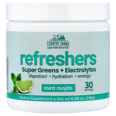 Country Farms,Refreshers, Super Greens + Electrolytes, Mint