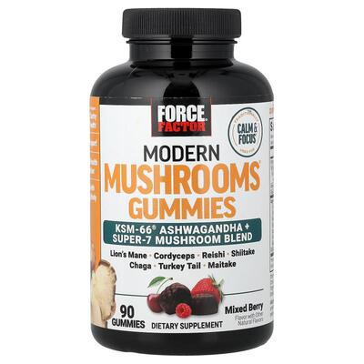 Force Factor,Modern Mushrooms® Gummies, Mixed Berry, 90 Gumm