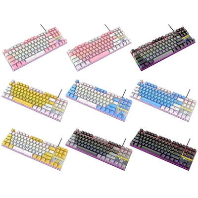 K80 Real Mechanical Keyboard 87-key Usb Luminous Color Blue