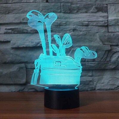 Led 3d Night Light Golf Touch Remote Control Switch Usb Desk