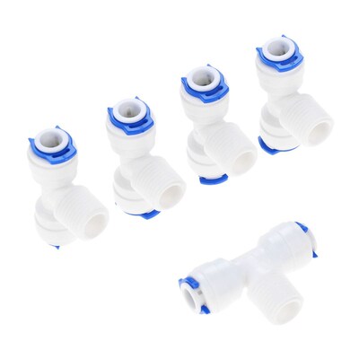 5Pcs+Reverse+Osmosis+System+Fitting+T+Shape+Tee+1/4