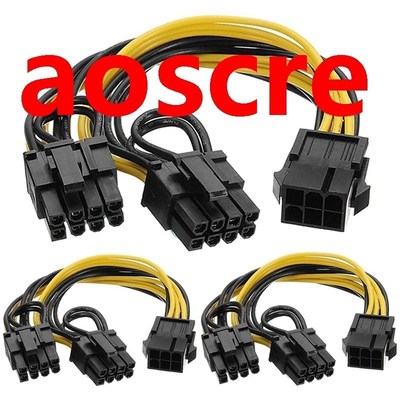 6 Pin To 2 X 8 Pin (6+2) Image Card Pci Express Power Adapte