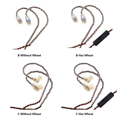 1.2m Ofc Earplug Cable 0.75mm 2-Pin Connector 3.5mm Trs Plug