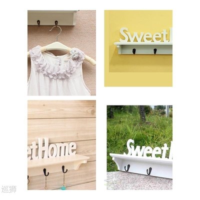 4 Hooks Hat Key Holder Wall Mounted Clothes Hanger Laundry C