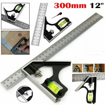 300Mm Square Angle Ruler Adjustable Combination 45 / 90 Degr