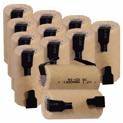 12 pcs SC 1300mah 1.2v battery NICD rechargeable batteries f