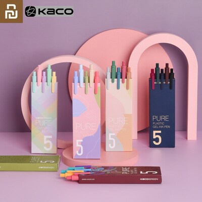 KACOGREEN Gel Ink Pen 5pcs Colorful 0.5mm Black/Color ink Sm