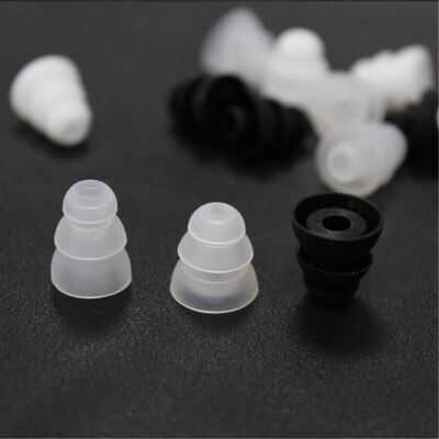 6 Pairs Three Layer Silicone Earbuds Ear Bud Ear Tips Repla