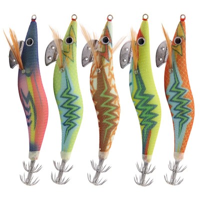 10pcs/pack Body Luminous Squid Jigs Hooks Octopus Cuttlefish