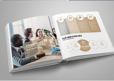 Magazine Catalogue Brochure color box Leaflet design logo we