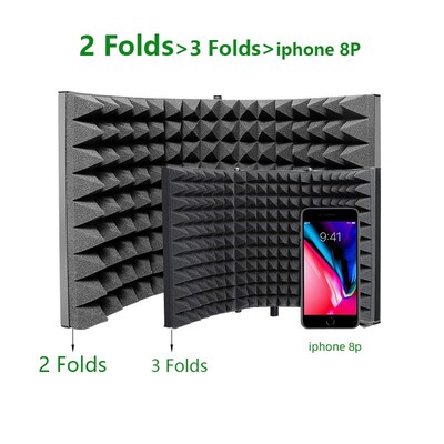MAONO Studio Microphone Isolation Shield Foldable High Dens