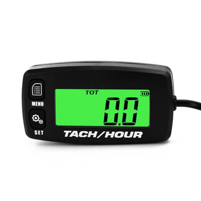 Lightweight Portable Backlit LCD Digital Tach Hour Meter Tac
