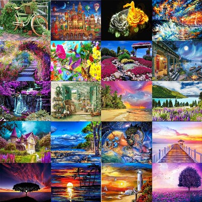 Landscape 5D diamond painting full diaond snow scene starry