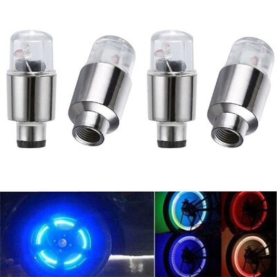 4pcs/Set LED Car Wheel Tyre Tire Air Valve Stem Cap Light La