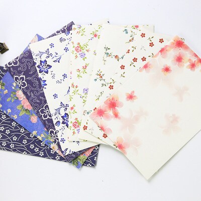 1/5/10Pcs Beautiful Flower Envelope Letterhead Cherry Roses