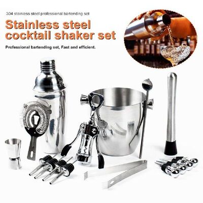 New 750ML Cocktail Shaker Set Bartender Kit Stainless Steel