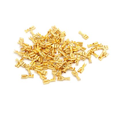 100pcs 4.8mm Brass Crimp Terminal Female Spade Crimp Termina