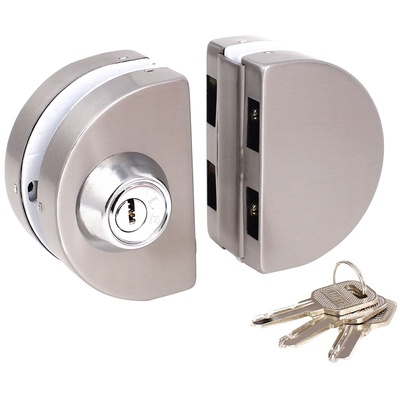 Entry Gate 10-12mm Glass Swing Sliding Door Lock with Keys